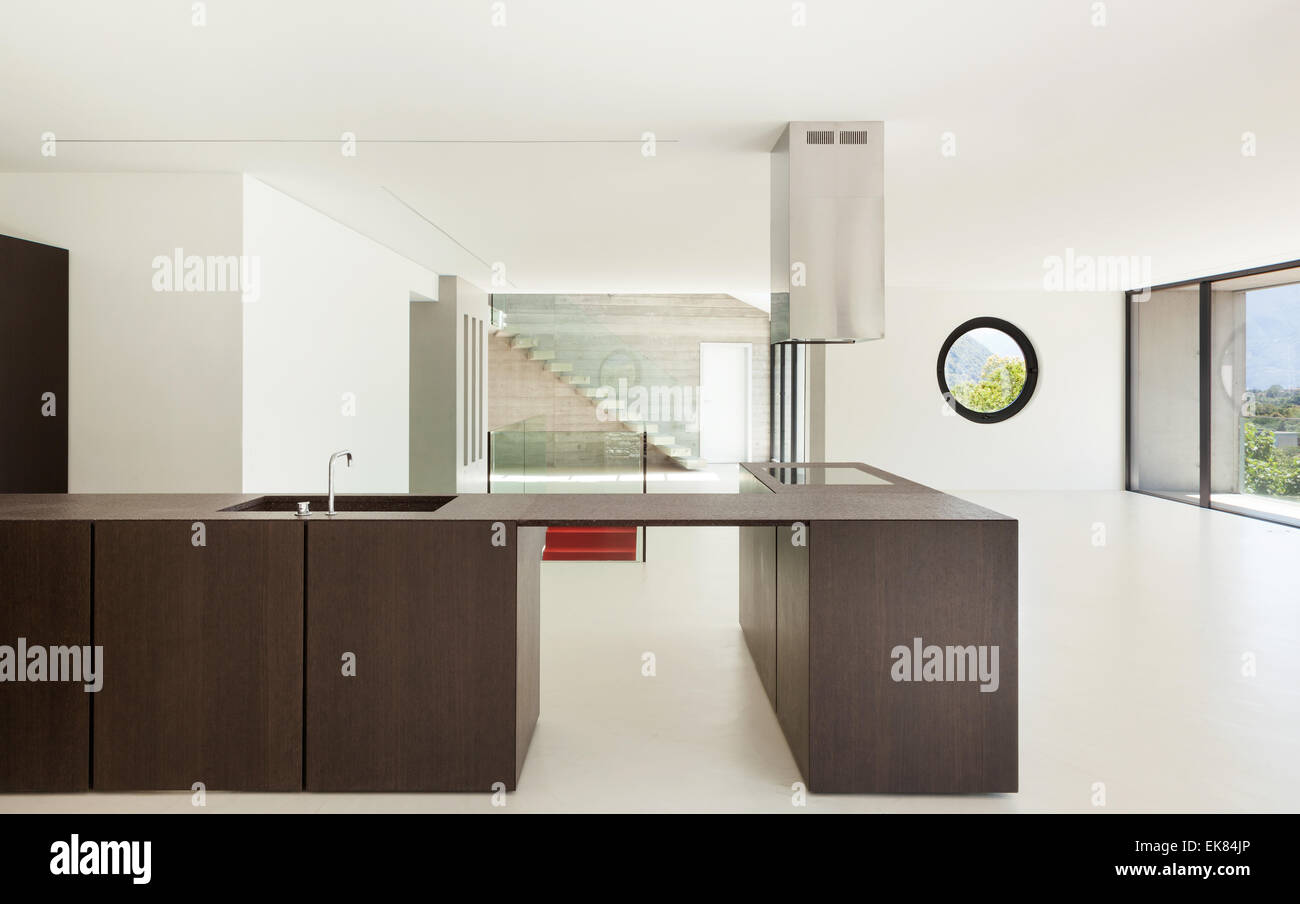 House, interior, modern architecture, kitchen view Stock Photo - Alamy