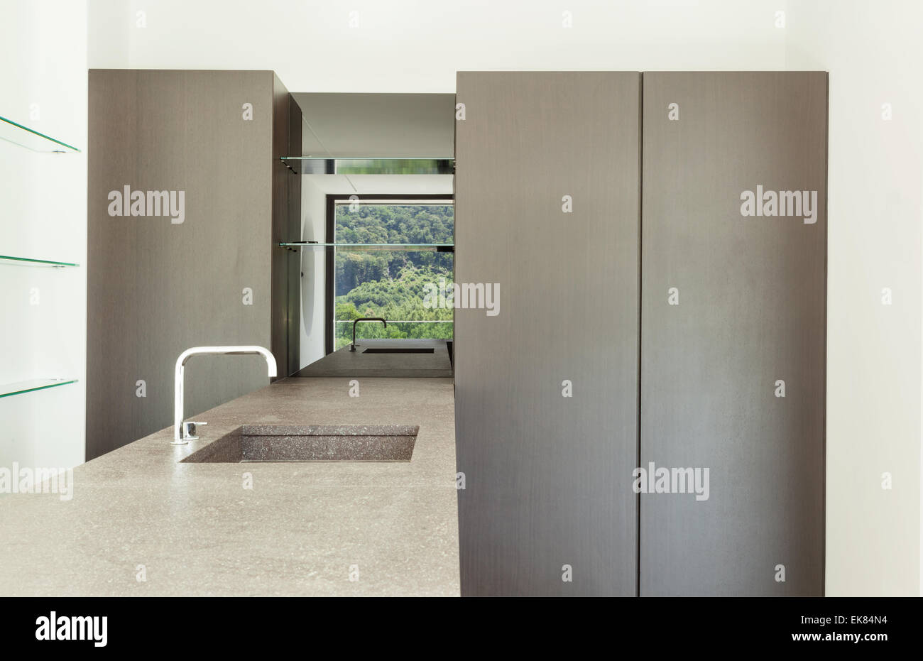 House, interior, modern architecture, kitchen view Stock Photo - Alamy