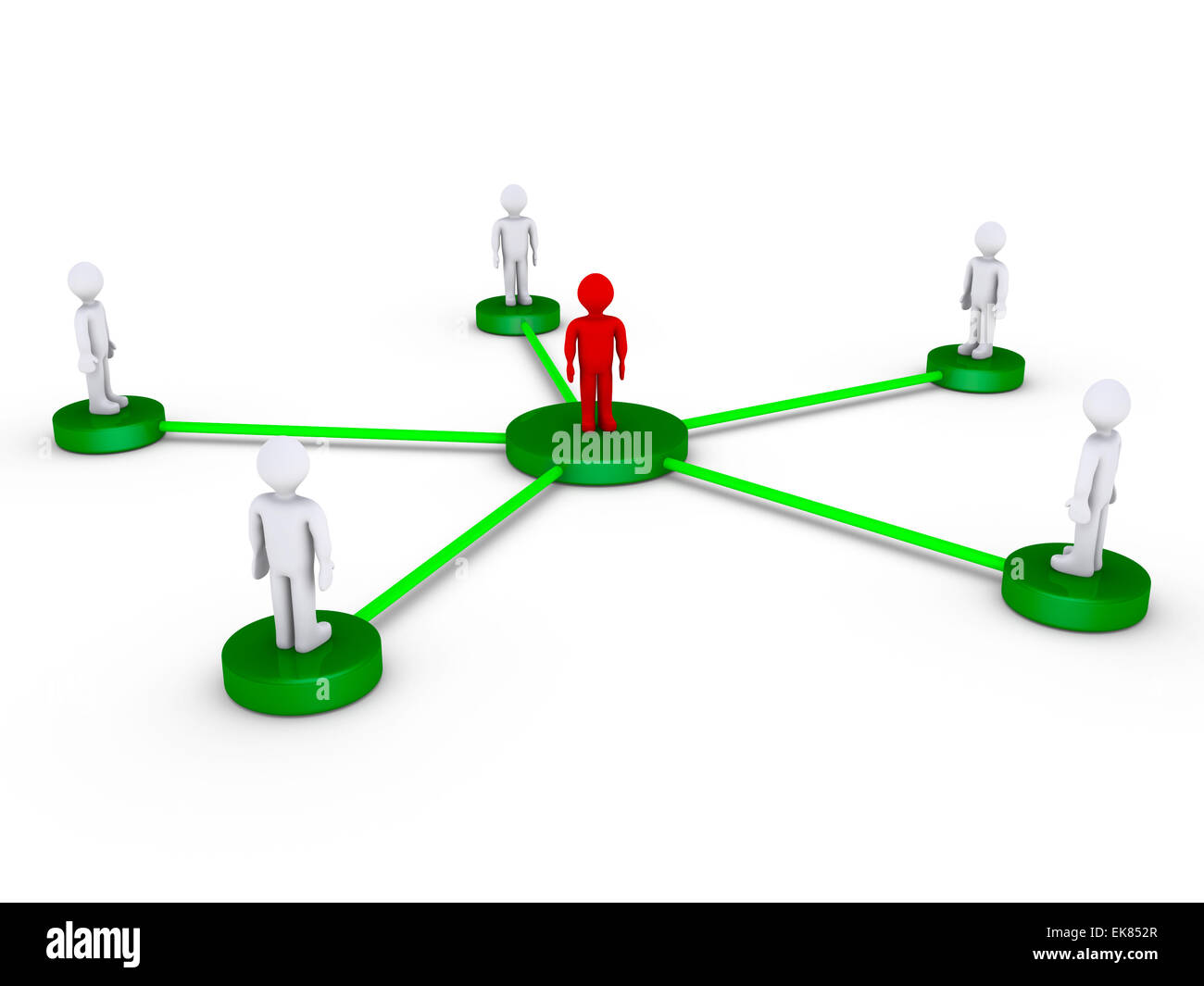People connected using one intermediate Stock Photo - Alamy