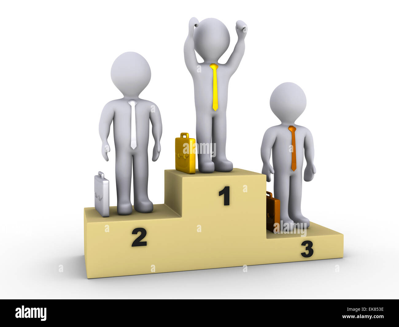 Businessmen on winners podium Stock Photo - Alamy