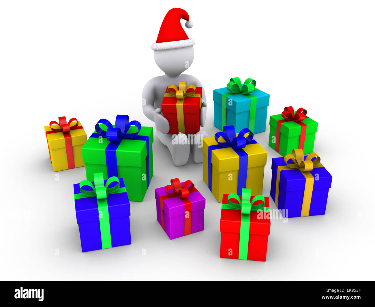 Person is about to open presents Stock Photo - Alamy