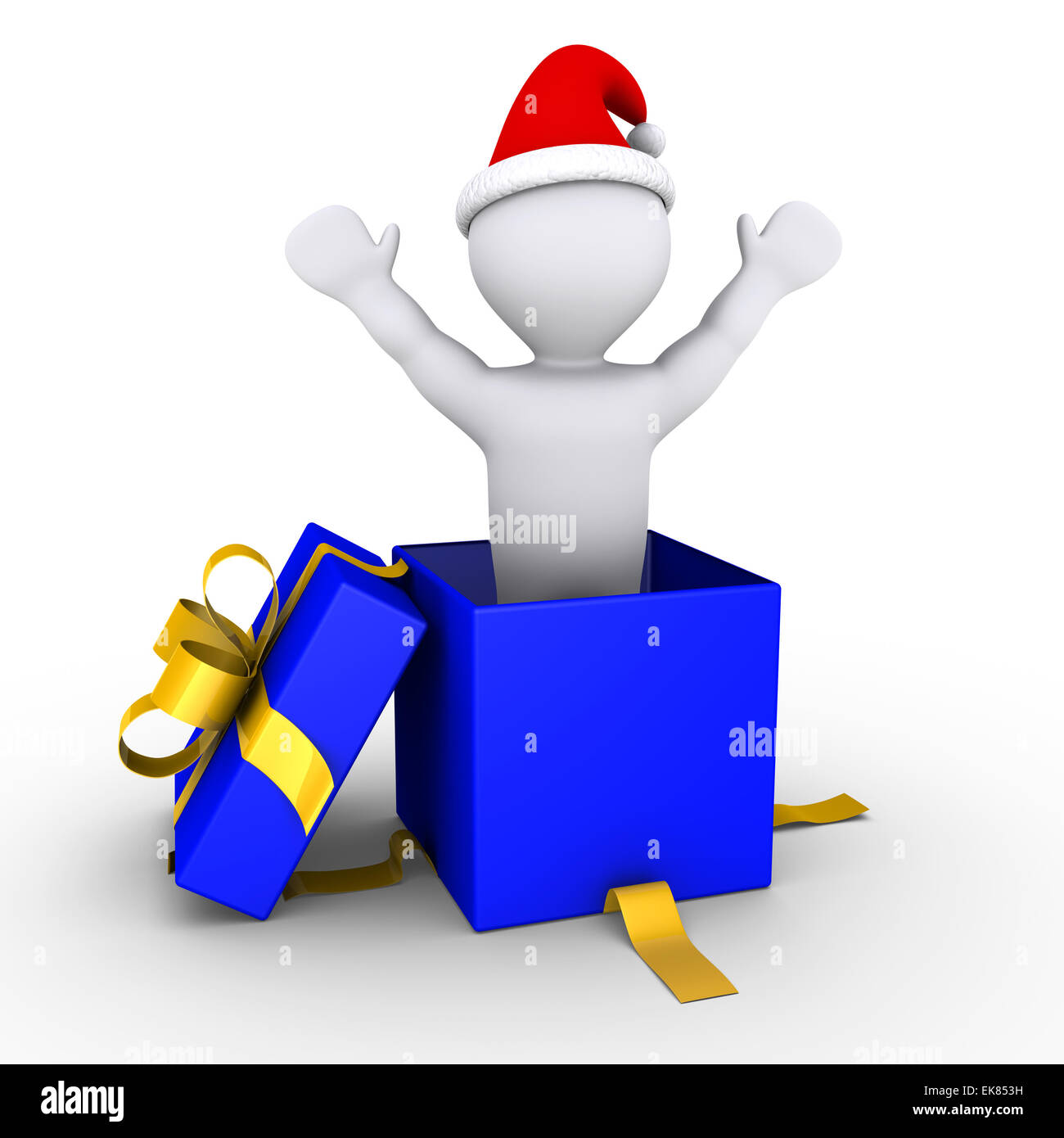 Boy coming out of a present Stock Photo - Alamy