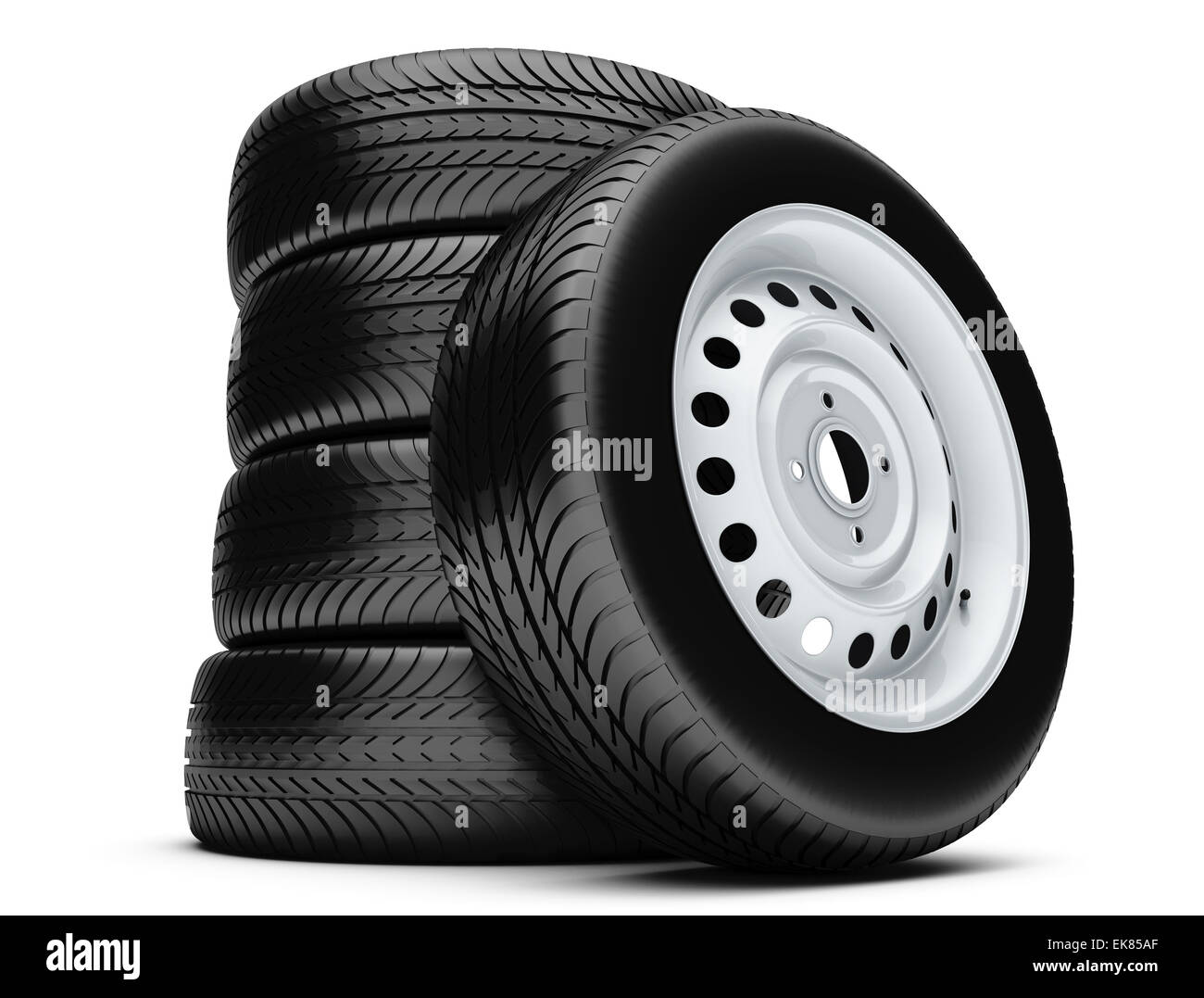 3d tires isolated on white background Stock Photo - Alamy