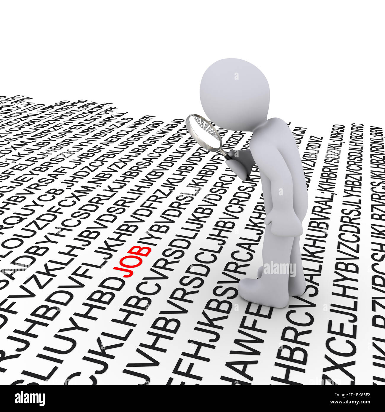 Person with magnifier searching for job Stock Photo - Alamy