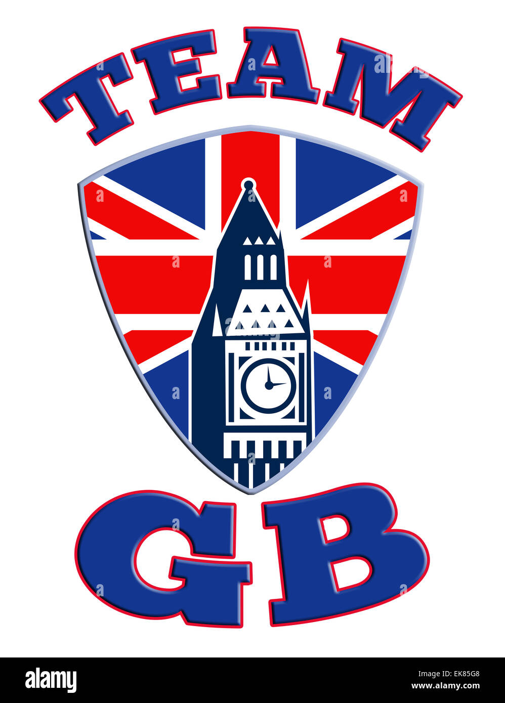 Team GB Big Ben tower clock Great Britain Flag Stock Photo - Alamy