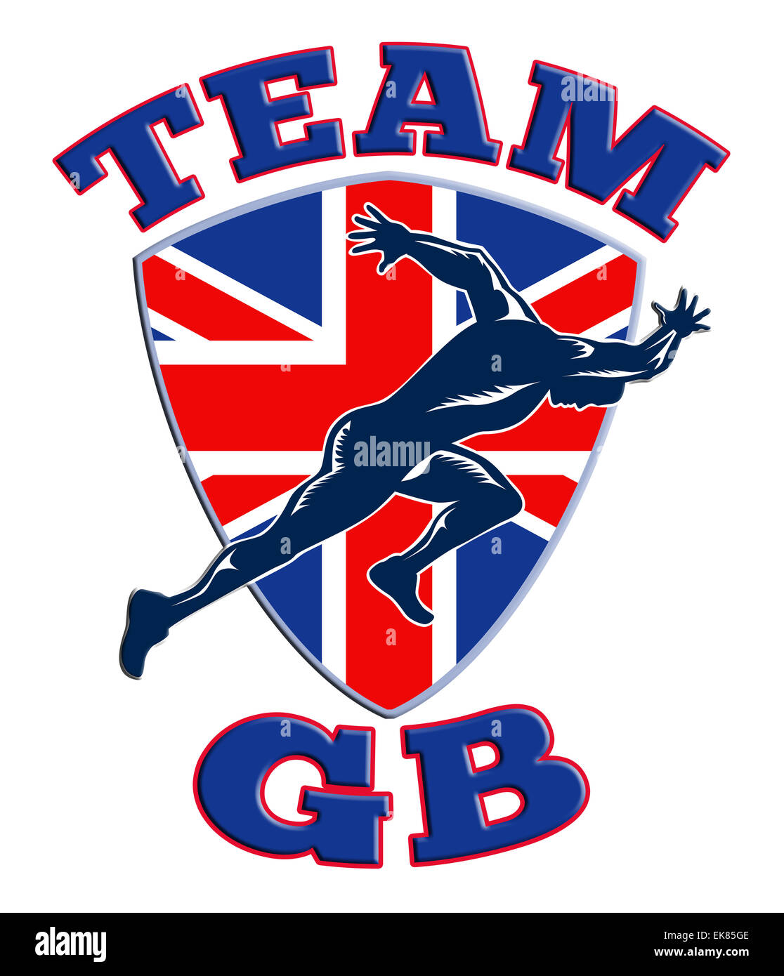 Team GB Runner Sprinter Great Britain Flag Stock Photo - Alamy