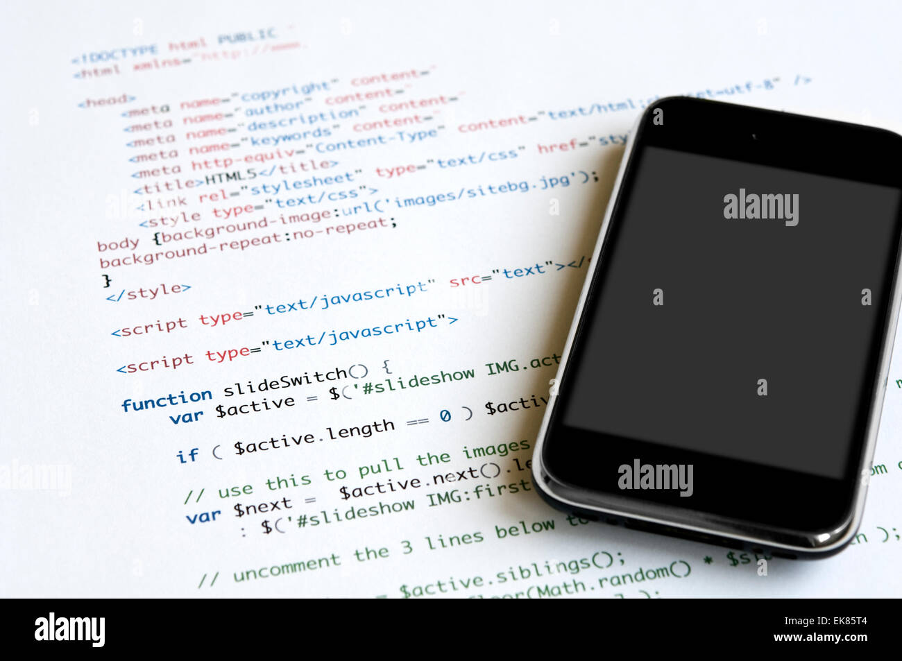 HTML and smartphone Stock Photo - Alamy