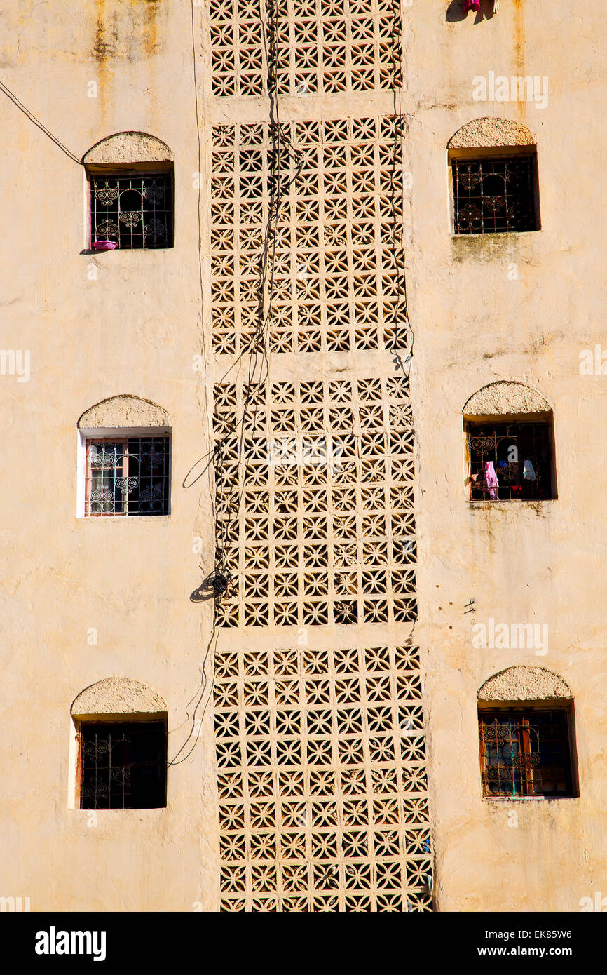window in morocco africa and old construction wal brick historical ...