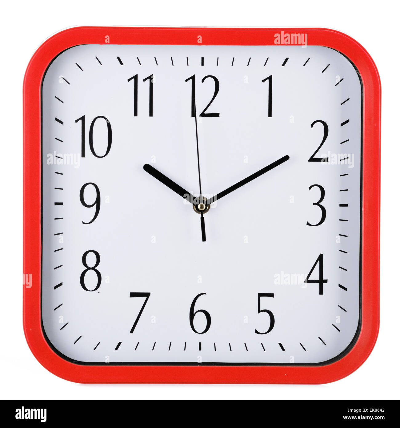 Wall clock isolated on white background. Ten past ten Stock Photo - Alamy