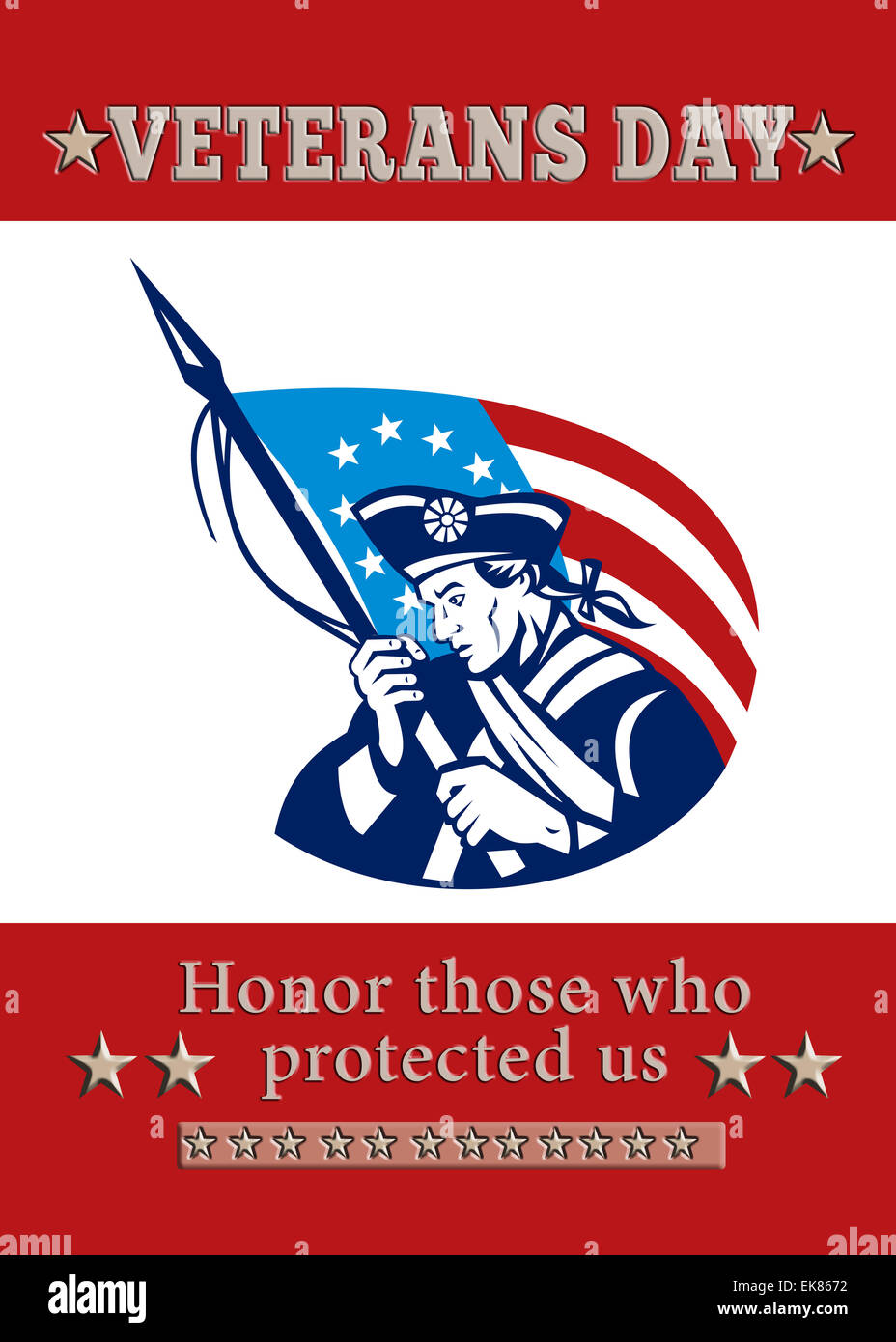 American Patriot Veterans Day Poster Greeting Card Stock Photo - Alamy