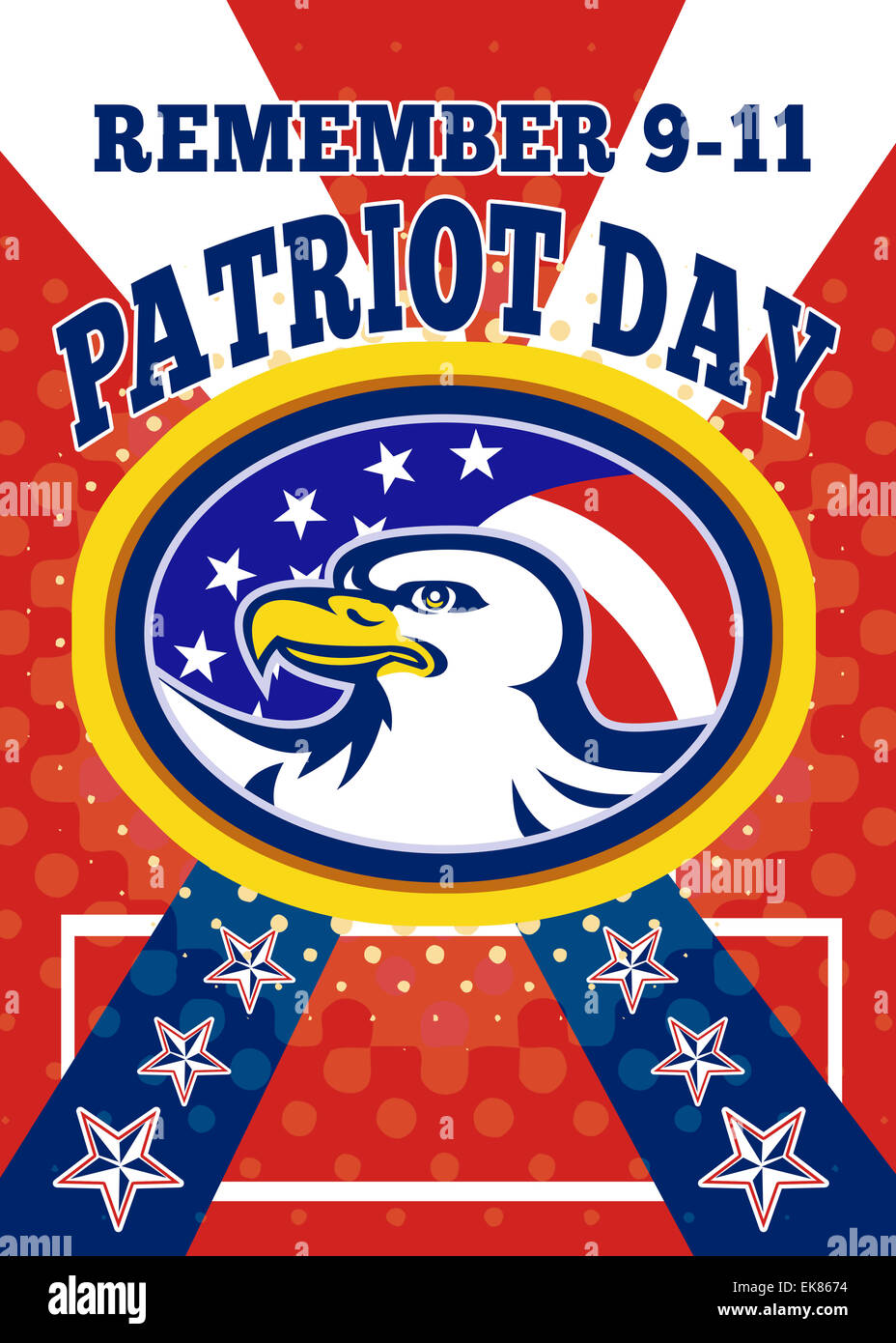 American Eagle Patriot Day 911 Poster Greeting Card Stock Photo - Alamy