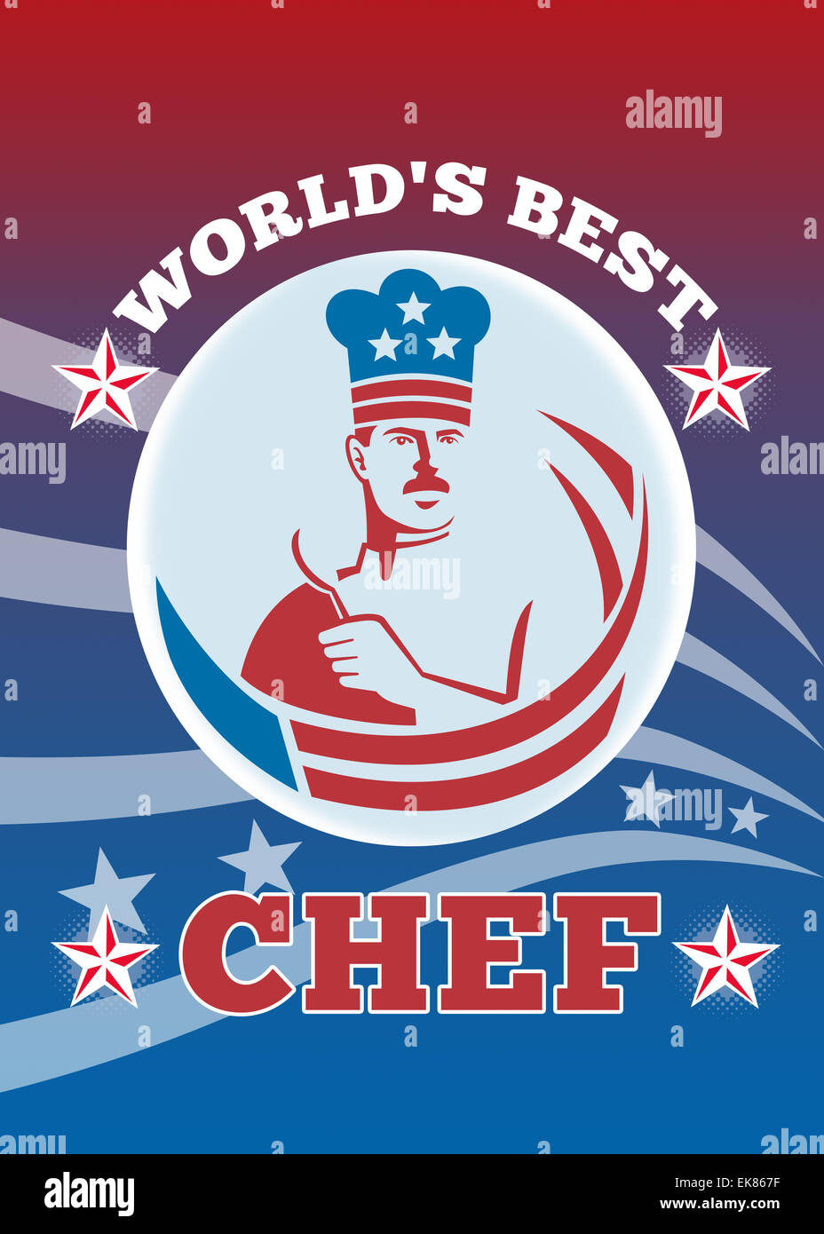 World's Best American Chef Greeting Card Poster Stock Photo - Alamy