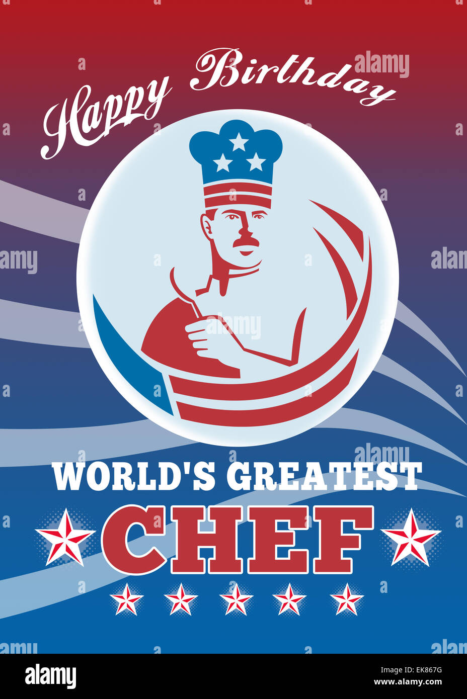 World's Greatest Chef Happy Birthday Greeting Card Poster Stock Photo ...