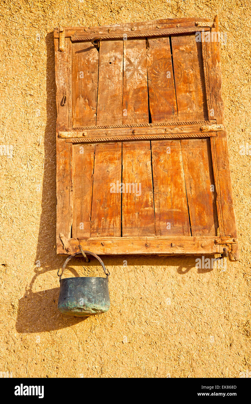 window in morocco africa and old construction wal brick historical ...