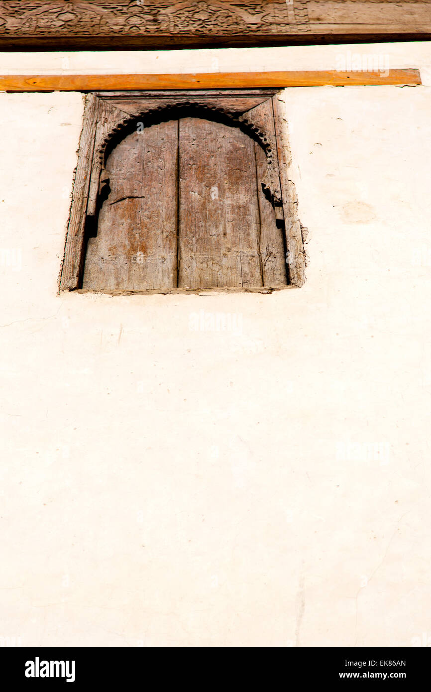 window in morocco africa and old construction wal brick historical ...