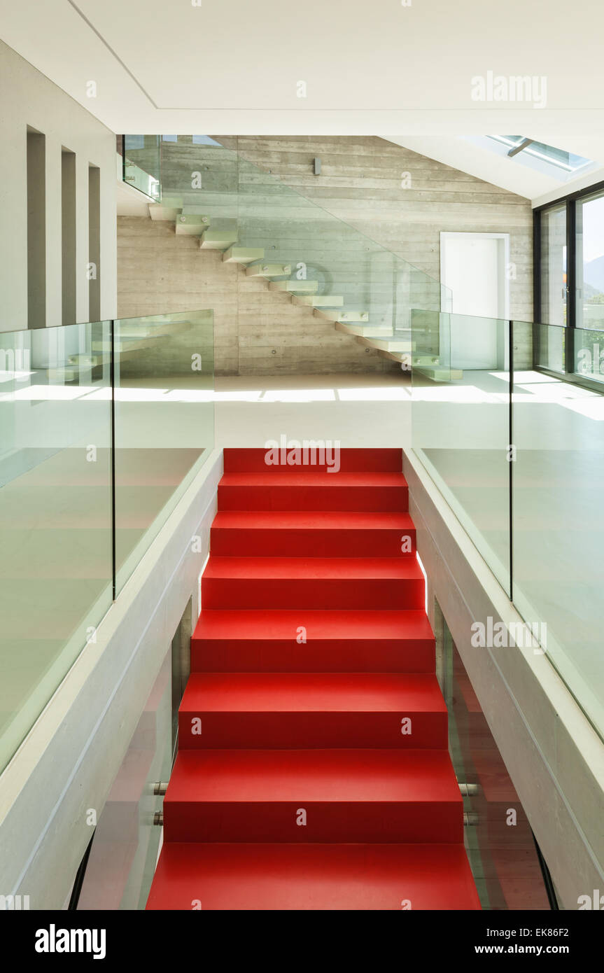 House, interior, modern architecture, staircase view Stock Photo - Alamy