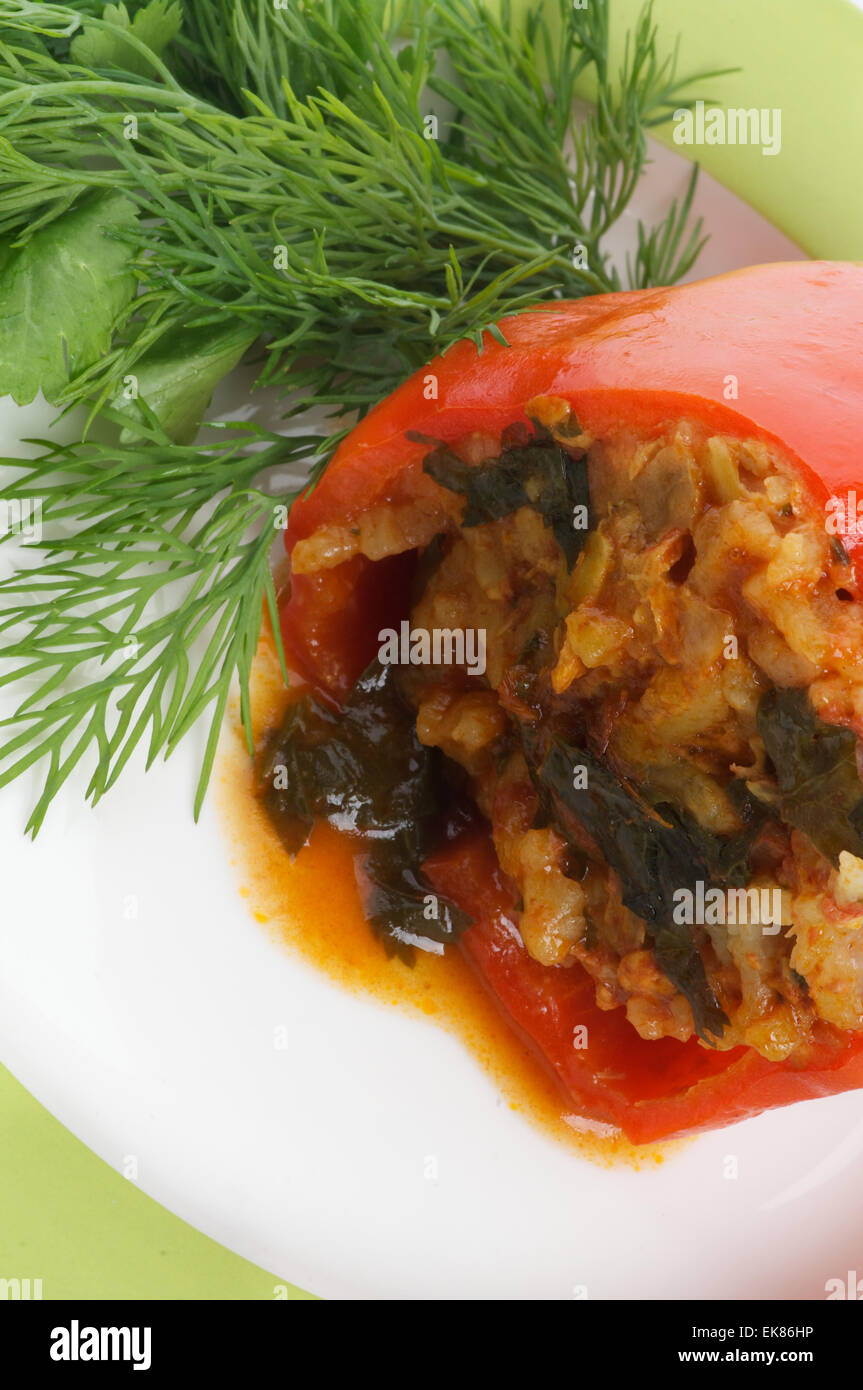 Stuffed Red Bell Pepper Stock Photo - Alamy