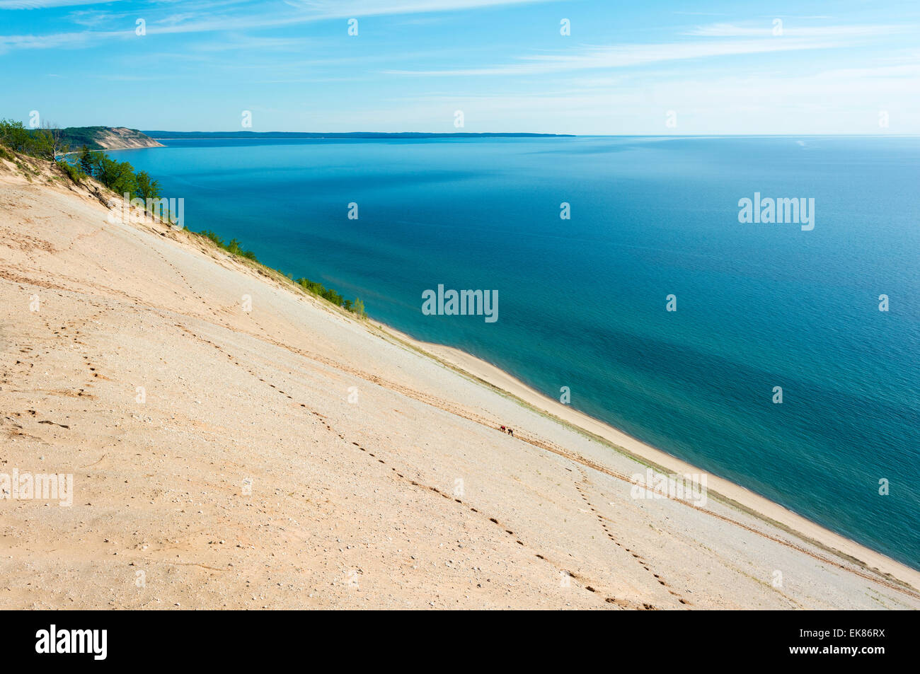 Michigan, Sleeping Bear Dunes National Lakeshore, overlooks Lake ...