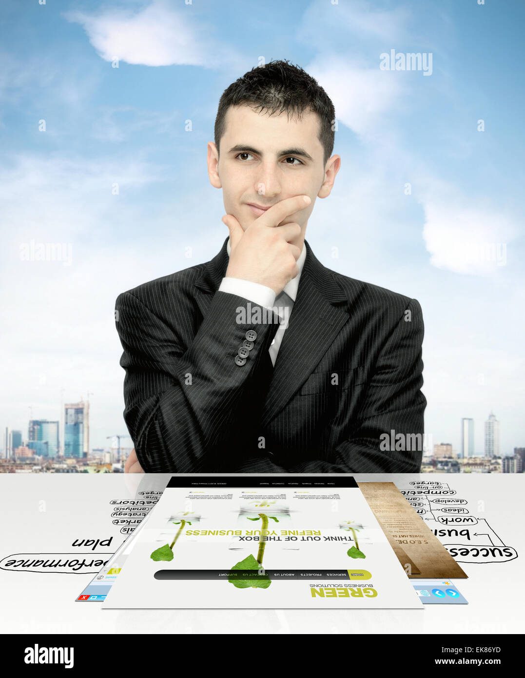 Thinking of tomorrow business Stock Photo - Alamy