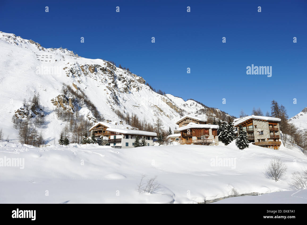 Mountain ski resort Stock Photo - Alamy