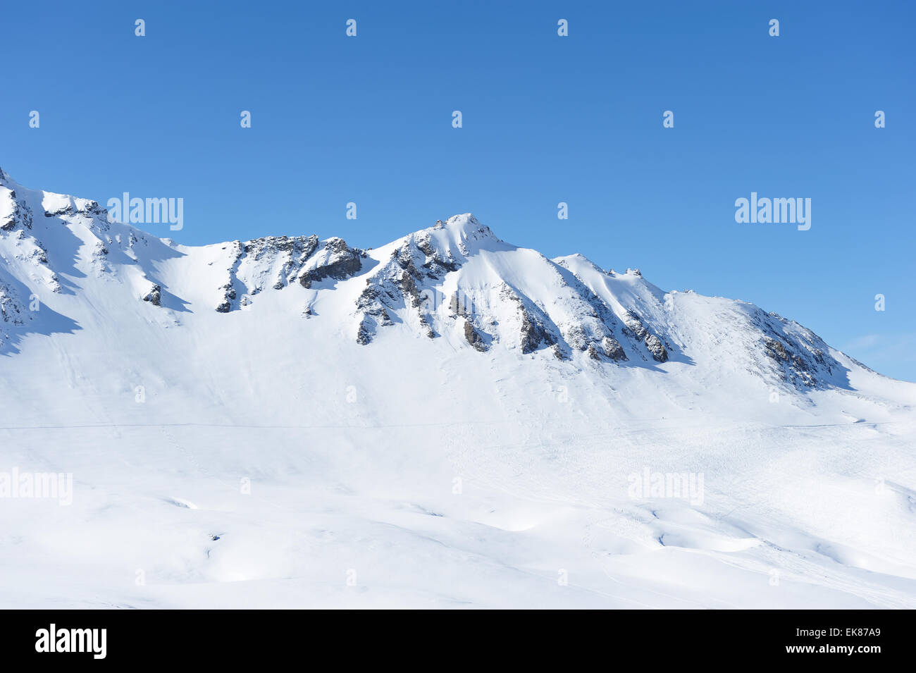 Mountains with snow in winter Stock Photo - Alamy
