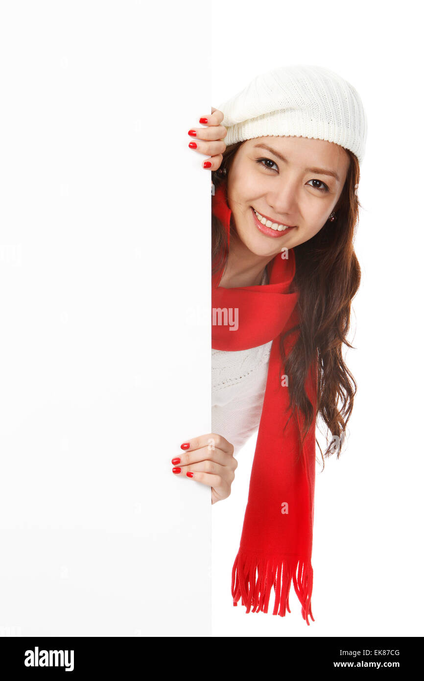 Young Woman Peeking Stock Photo - Alamy