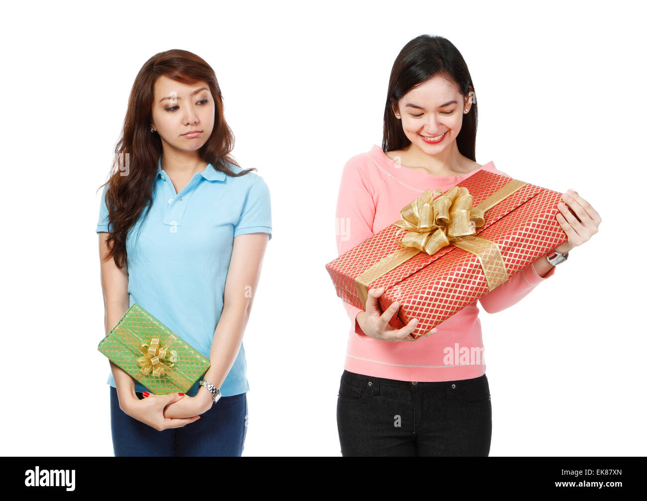 Envious of Bigger Gift Stock Photo - Alamy