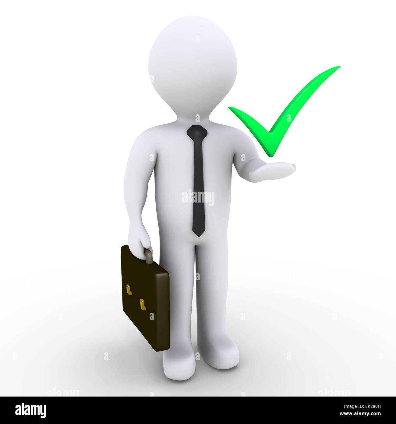 Businessman with check mark symbol Stock Photo - Alamy