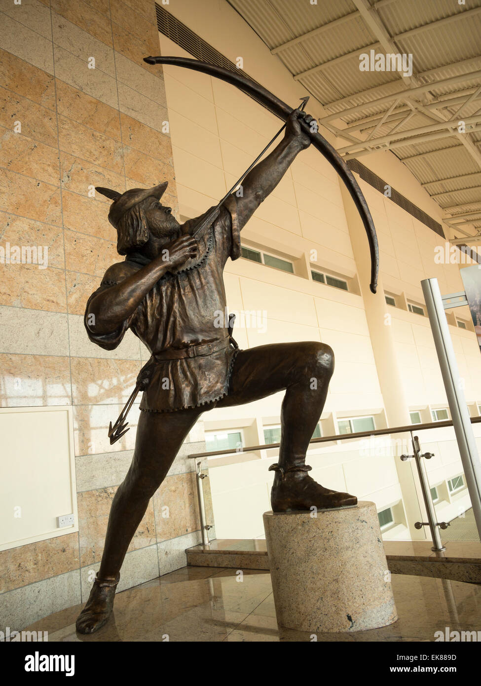 A statue of folk hero Robin Hood in Doncaster Robin Hood Airport ...