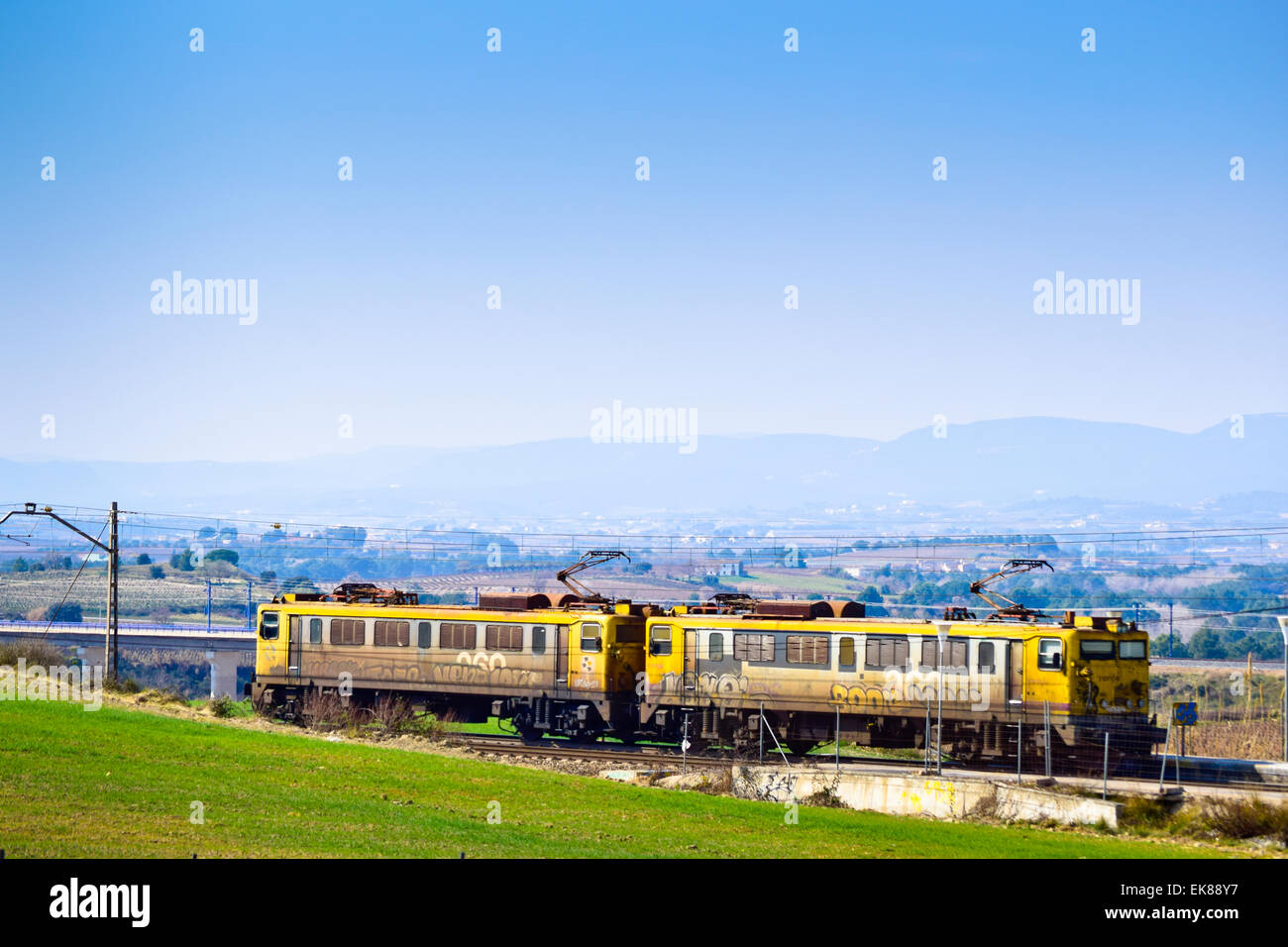Train. Barcelona province, Catalonia, Spain Stock Photo - Alamy