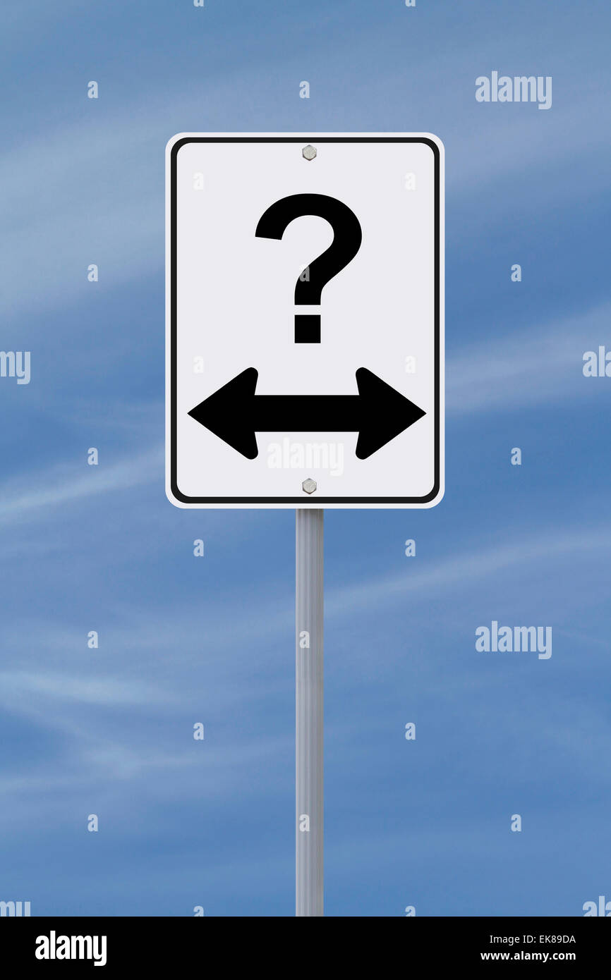 Question mark sign two way arrow hi-res stock photography and images ...