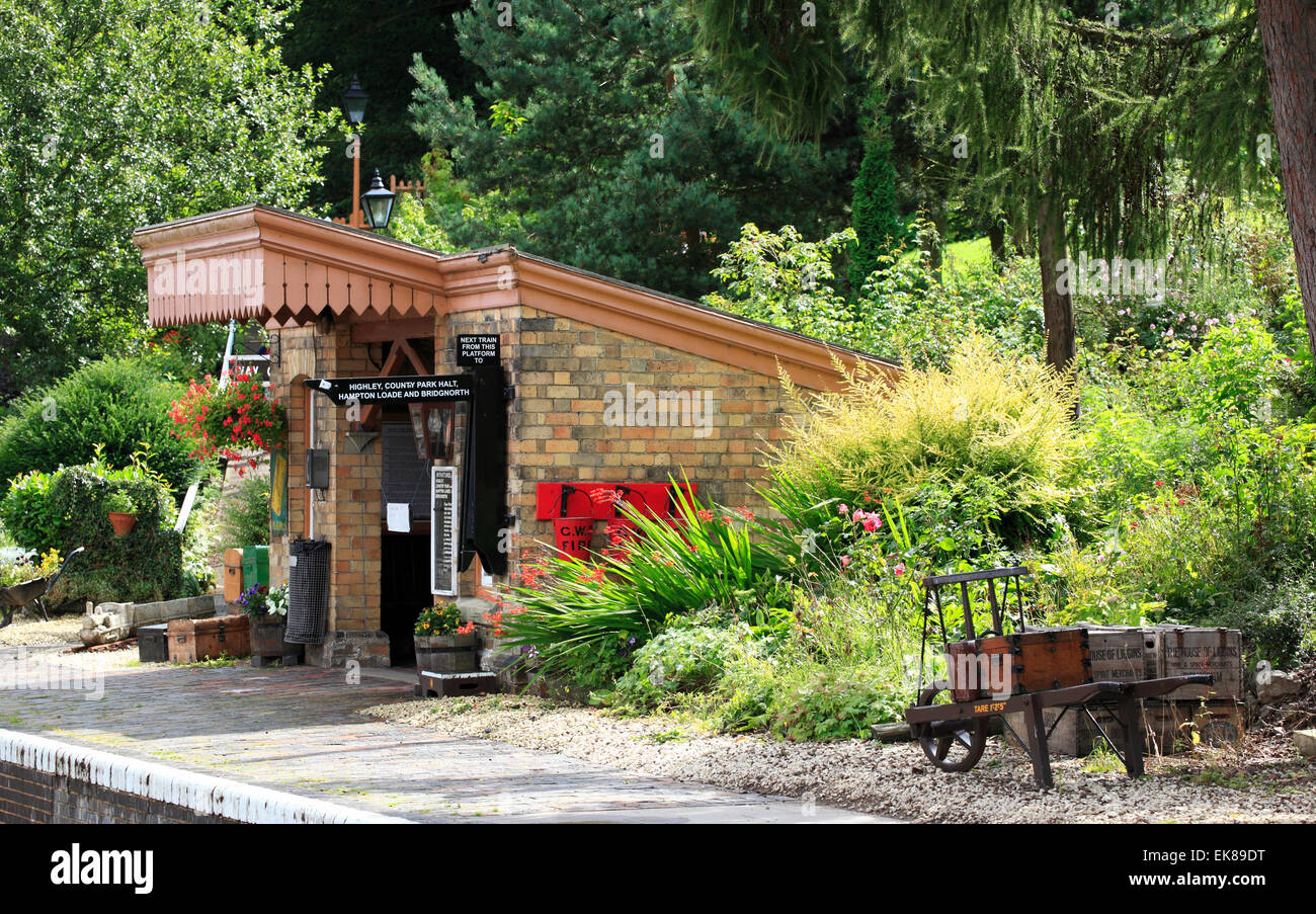 A GWR shelter at Upper Arley station on the Severn Valley Railway ...