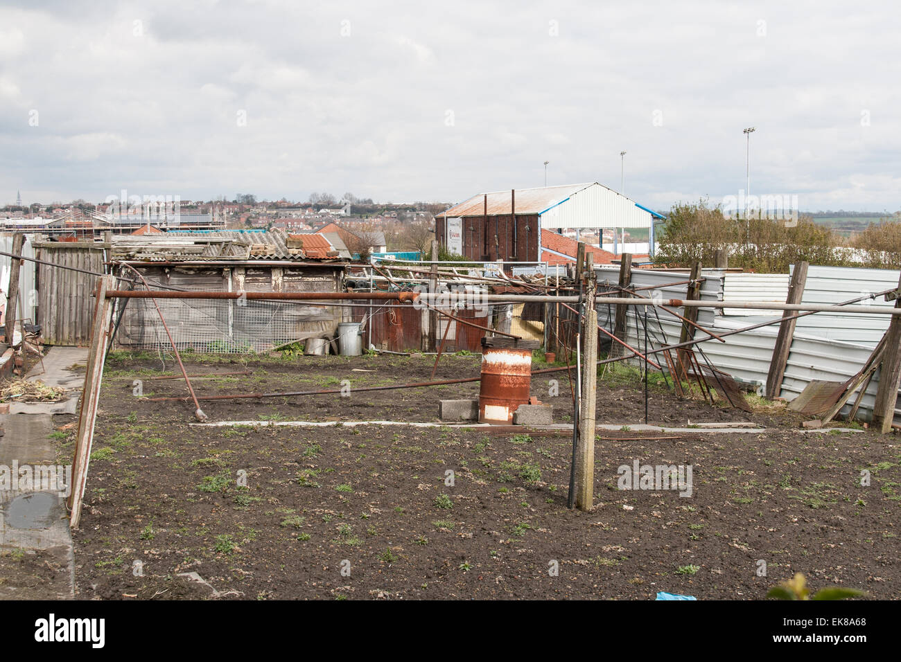 Run down allotments, South Elmsall, West Yorkshire, England Stock Photo ...