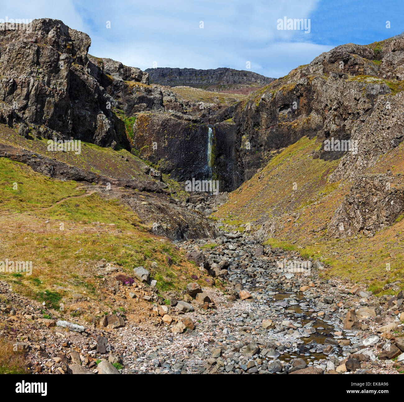 Waterfall in Iceland, landscape with beautiful nature Stock Photo - Alamy