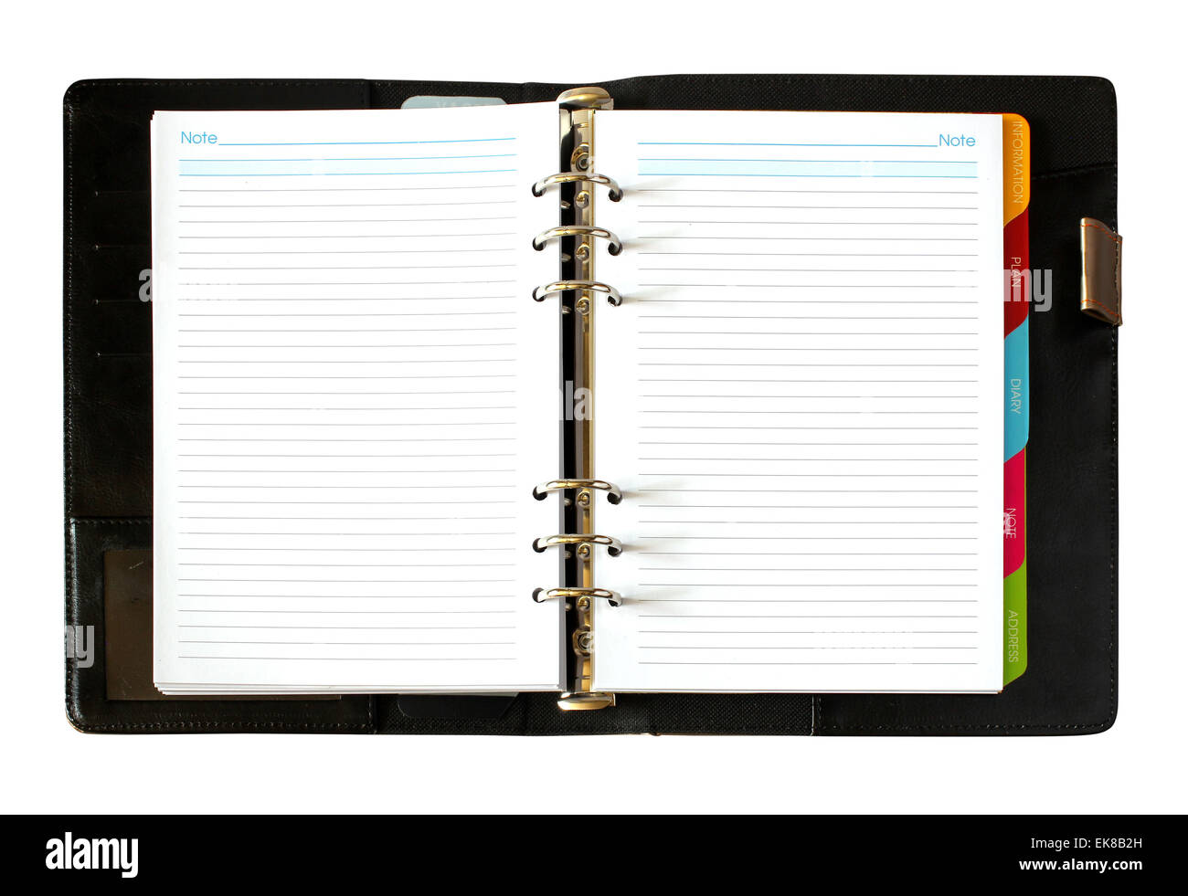 leather open notebook isolated on white background Stock Photo - Alamy