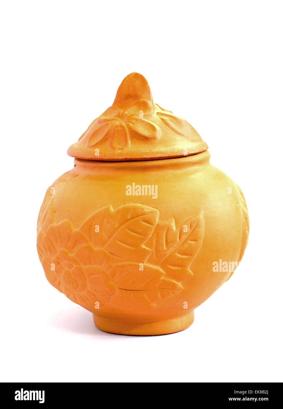 Thai clay pot on white background Stock Photo - Alamy