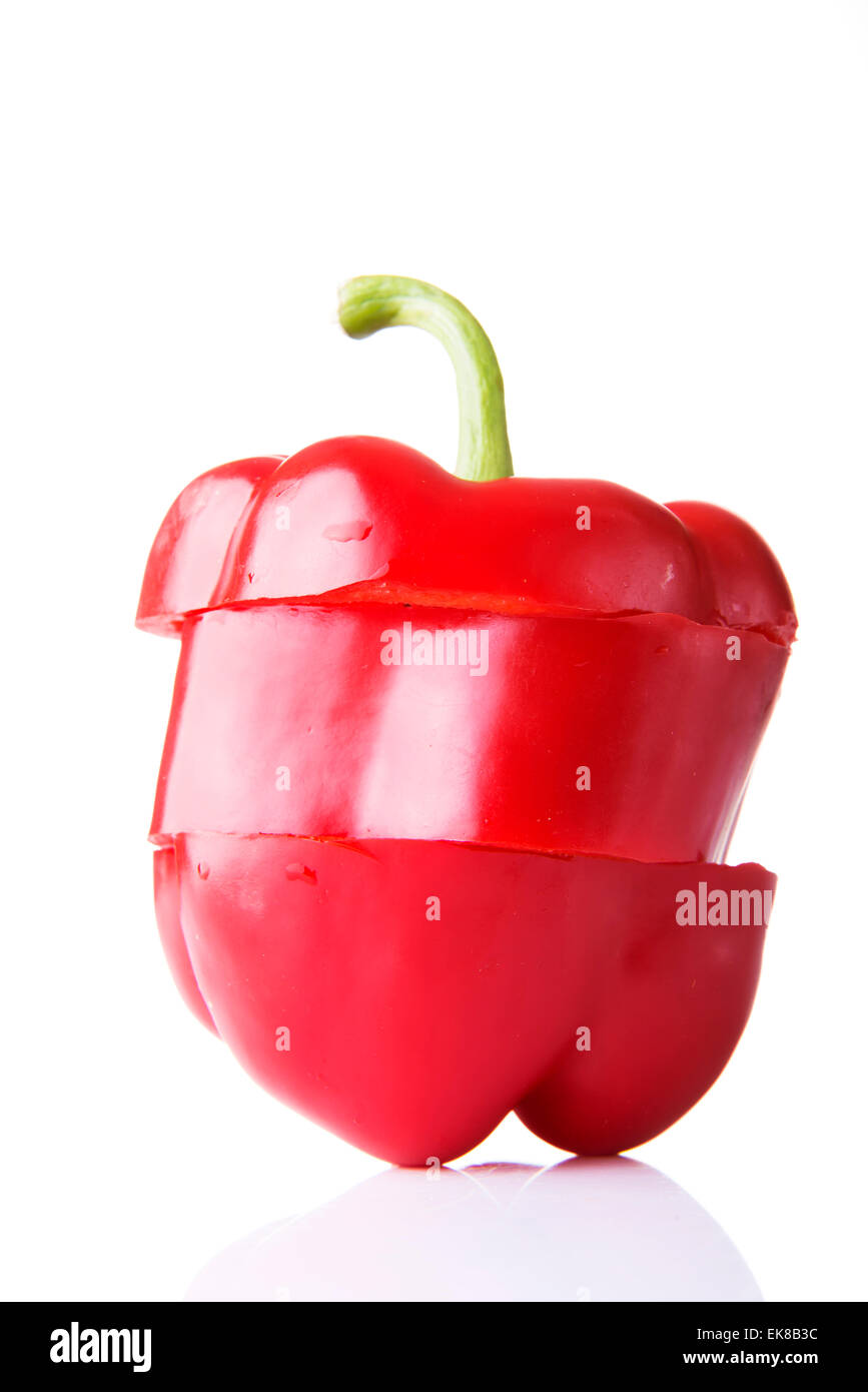Sweet red sliced pepper Stock Photo - Alamy