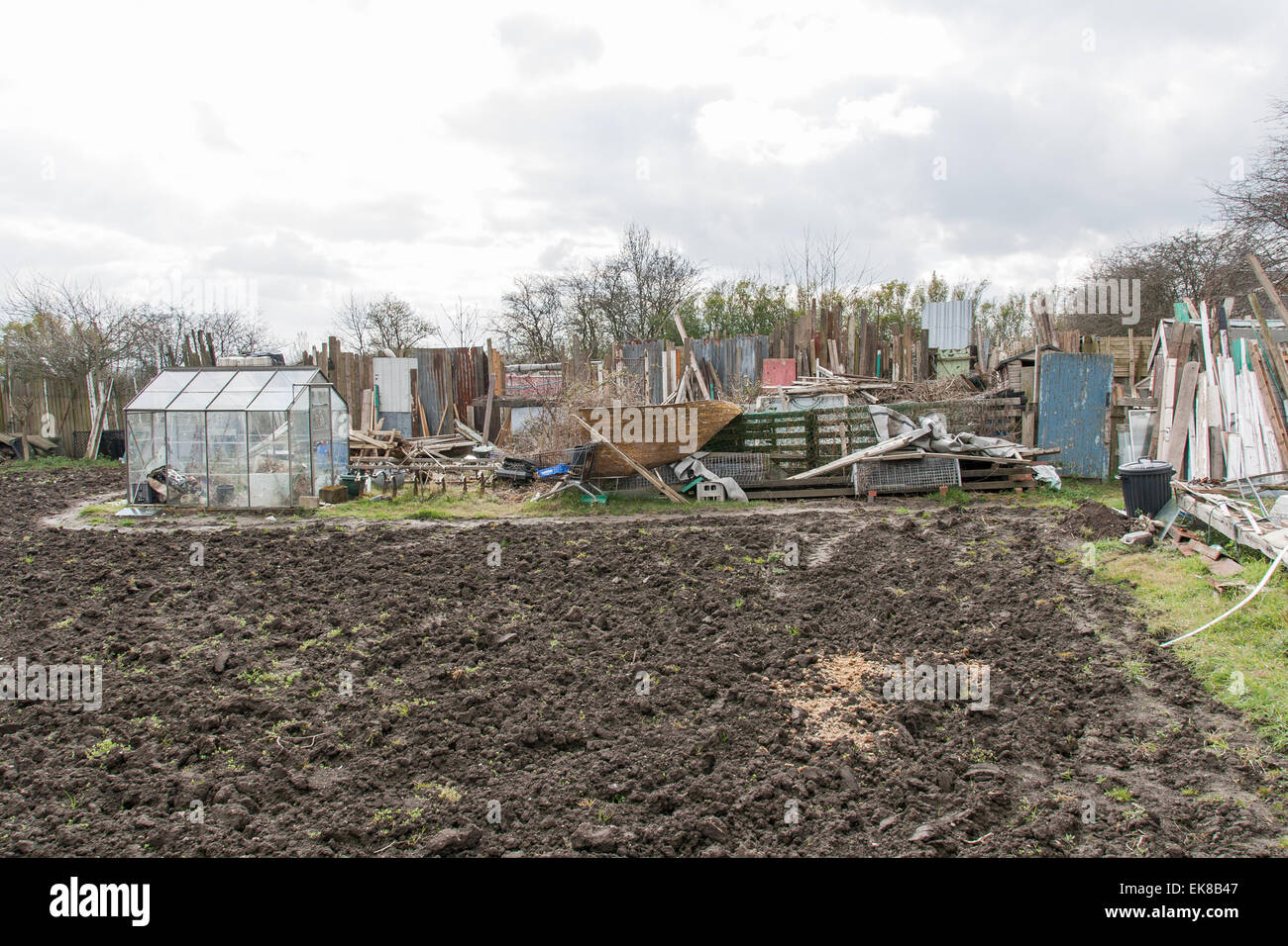 Run down allotments, South Elmsall, West Yorkshire, England Stock Photo ...