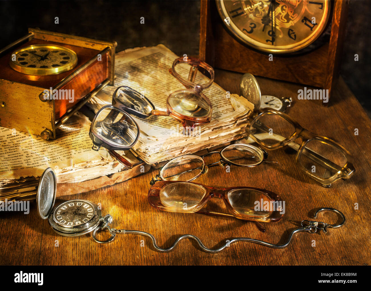 many Glasses and watch Stock Photo - Alamy