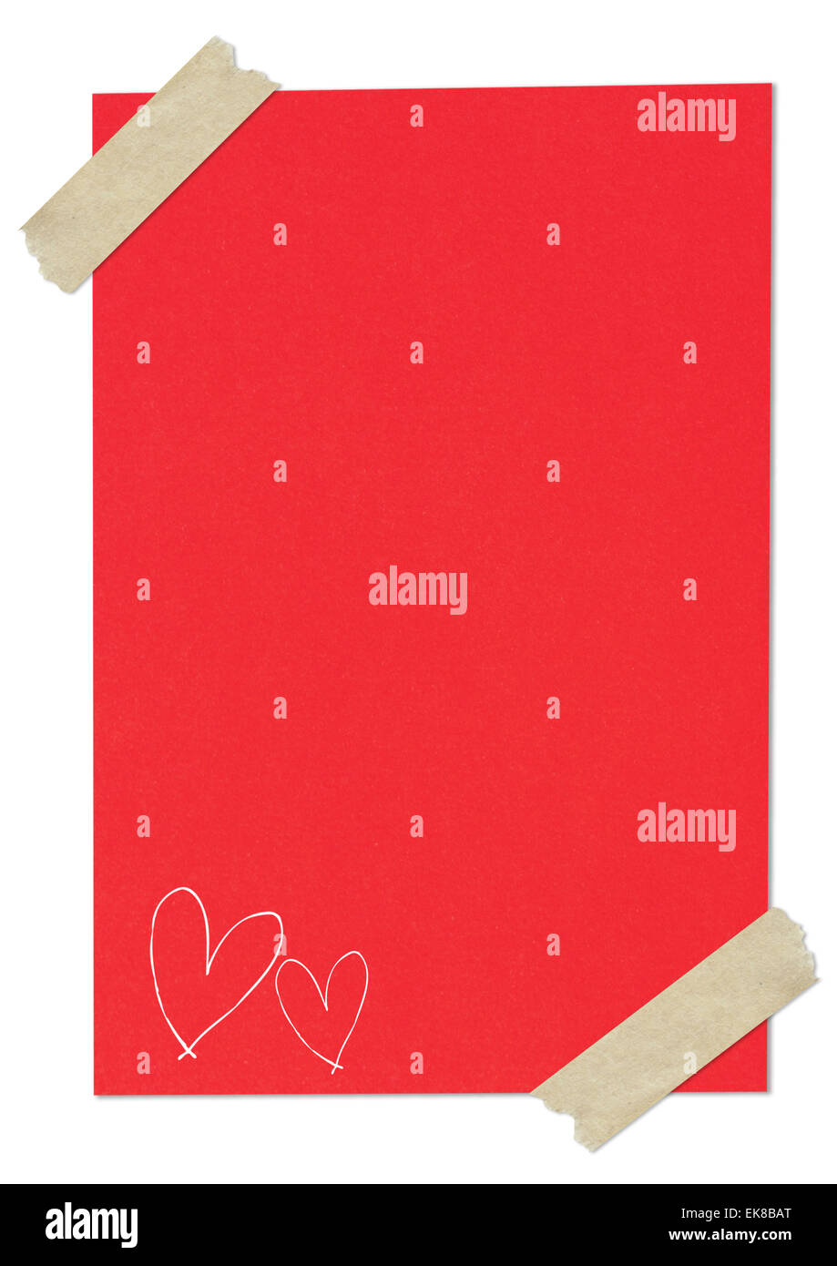 Handwriting heart shape on red paper with tape Stock Photo - Alamy