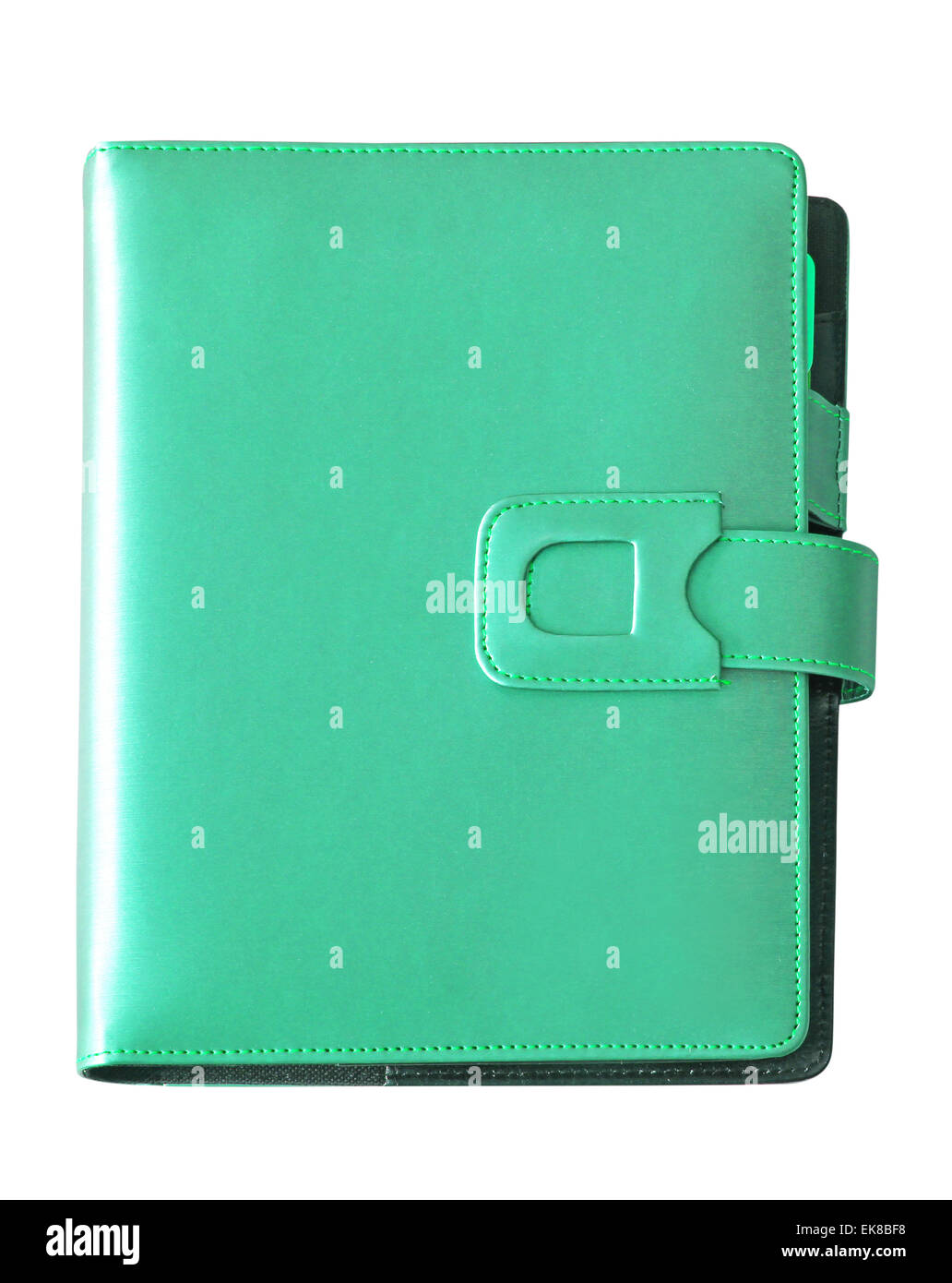 Leather green cover notebook isolated on white background Stock Photo ...