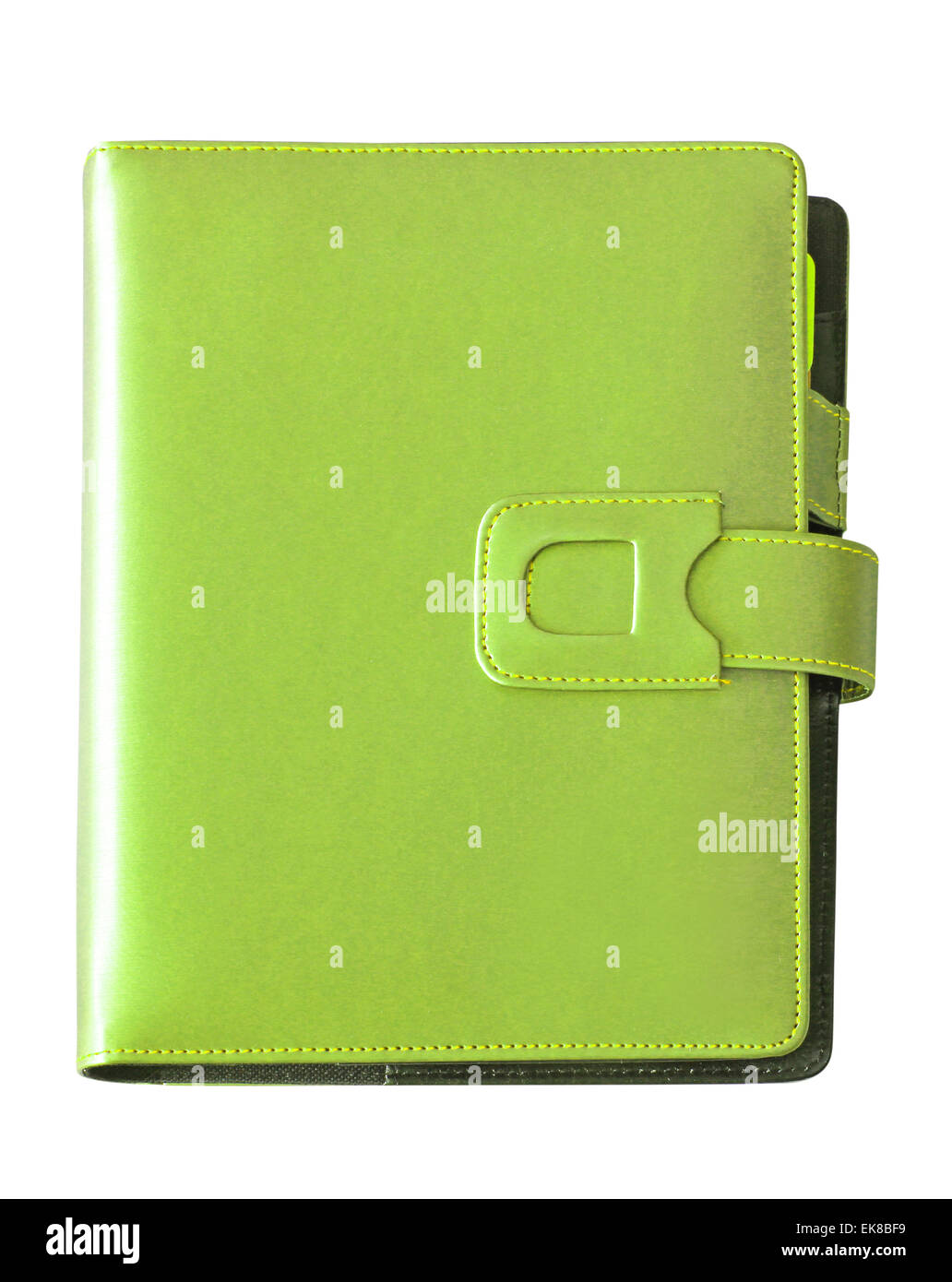 Leather green cover notebook isolated on white background Stock Photo ...