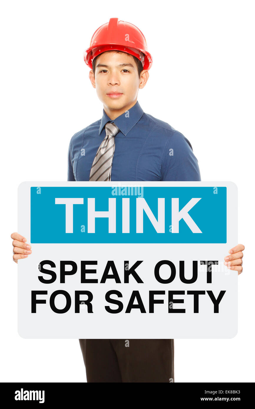 Sign displaying safety first hi-res stock photography and images - Alamy