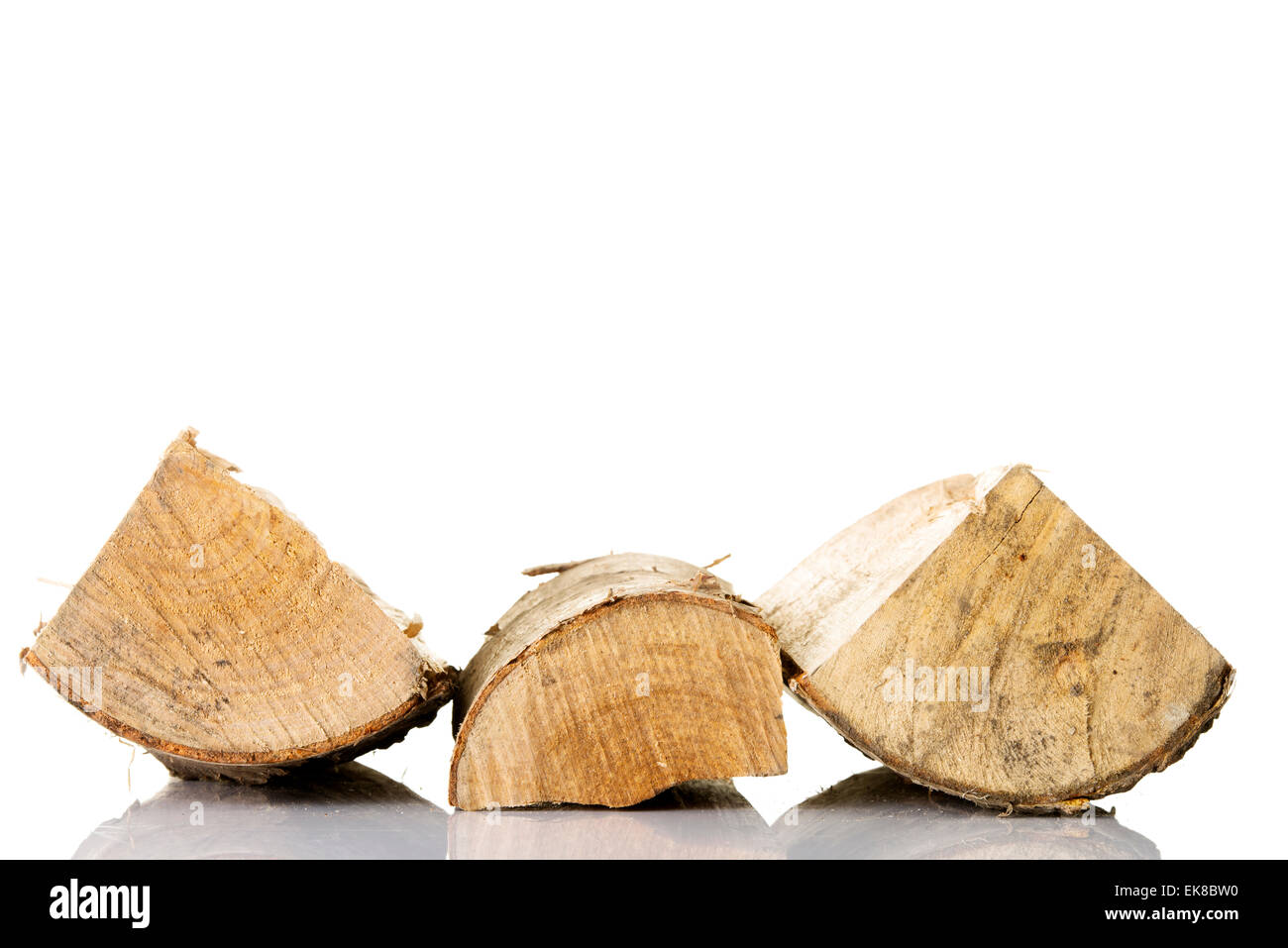 Cut log fire wood from birch-tree Stock Photo - Alamy