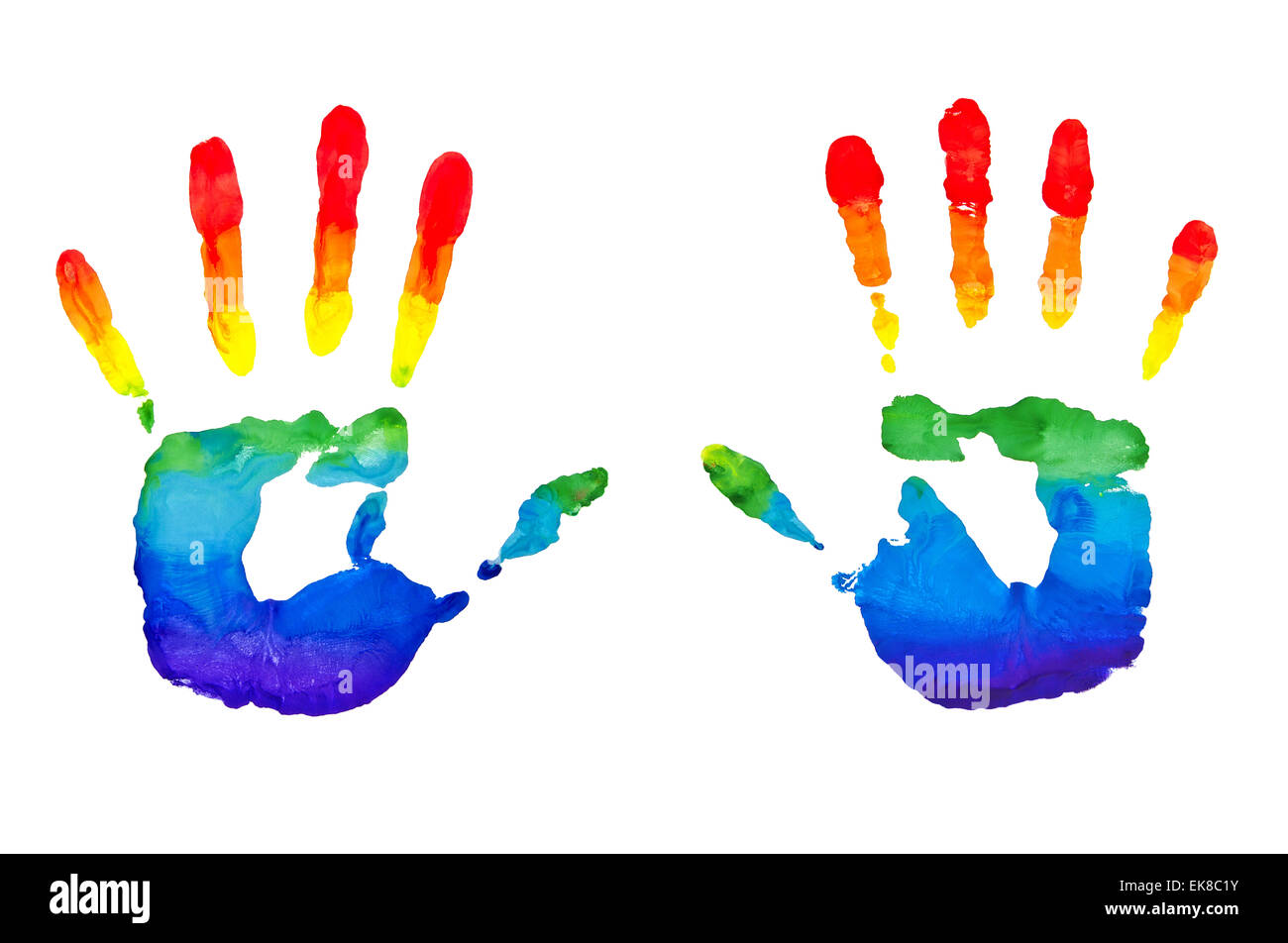 Rainbow painted hands Stock Photo - Alamy