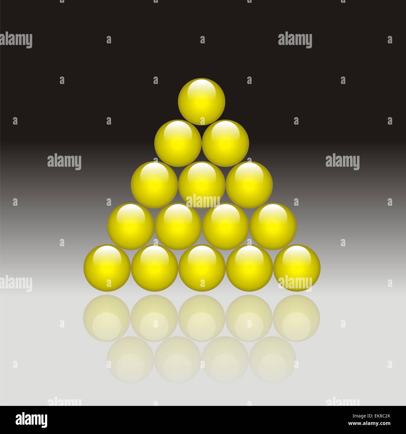 Pyramid from glass spheres Stock Photo - Alamy