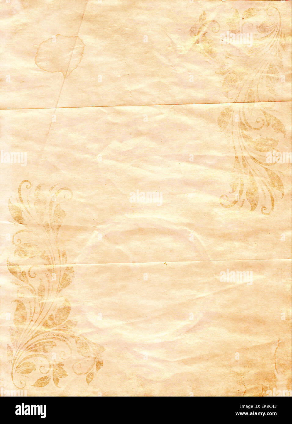 old crumpled paper background with vintage victorian style Stock Photo ...