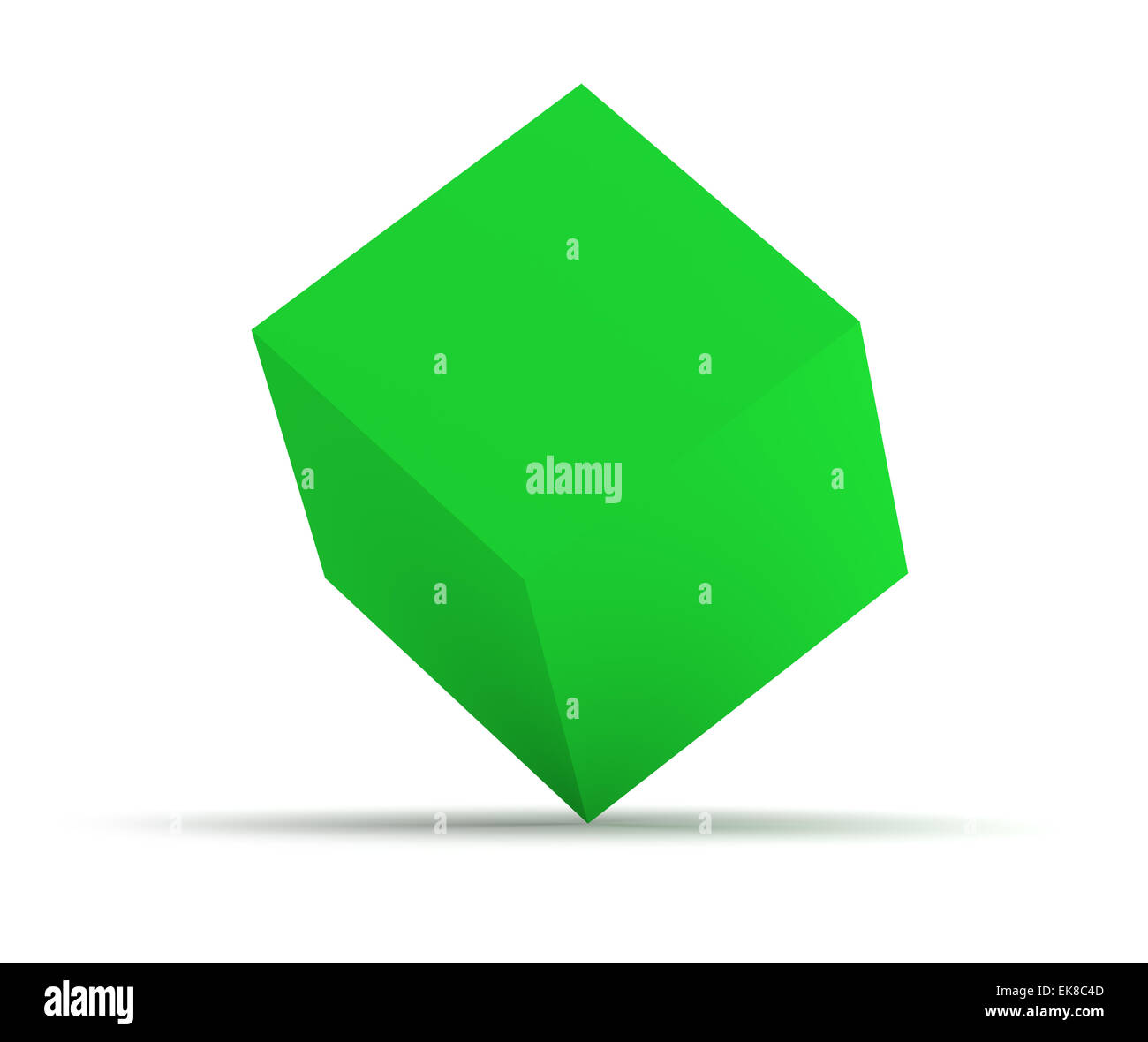 3d Green Cube Isolated on the White Stock Photo - Alamy