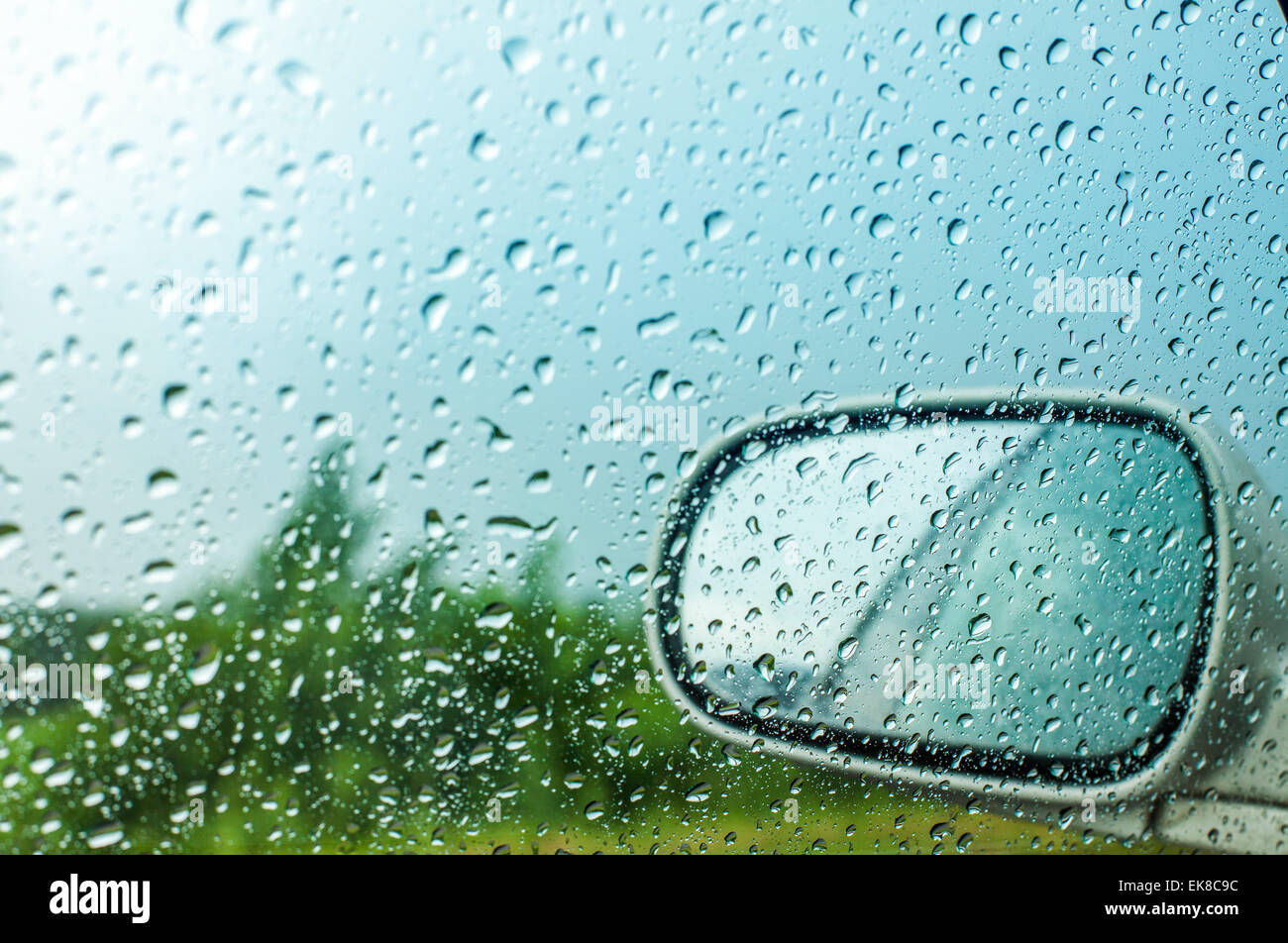 Water drops on a car window Stock Photo - Alamy