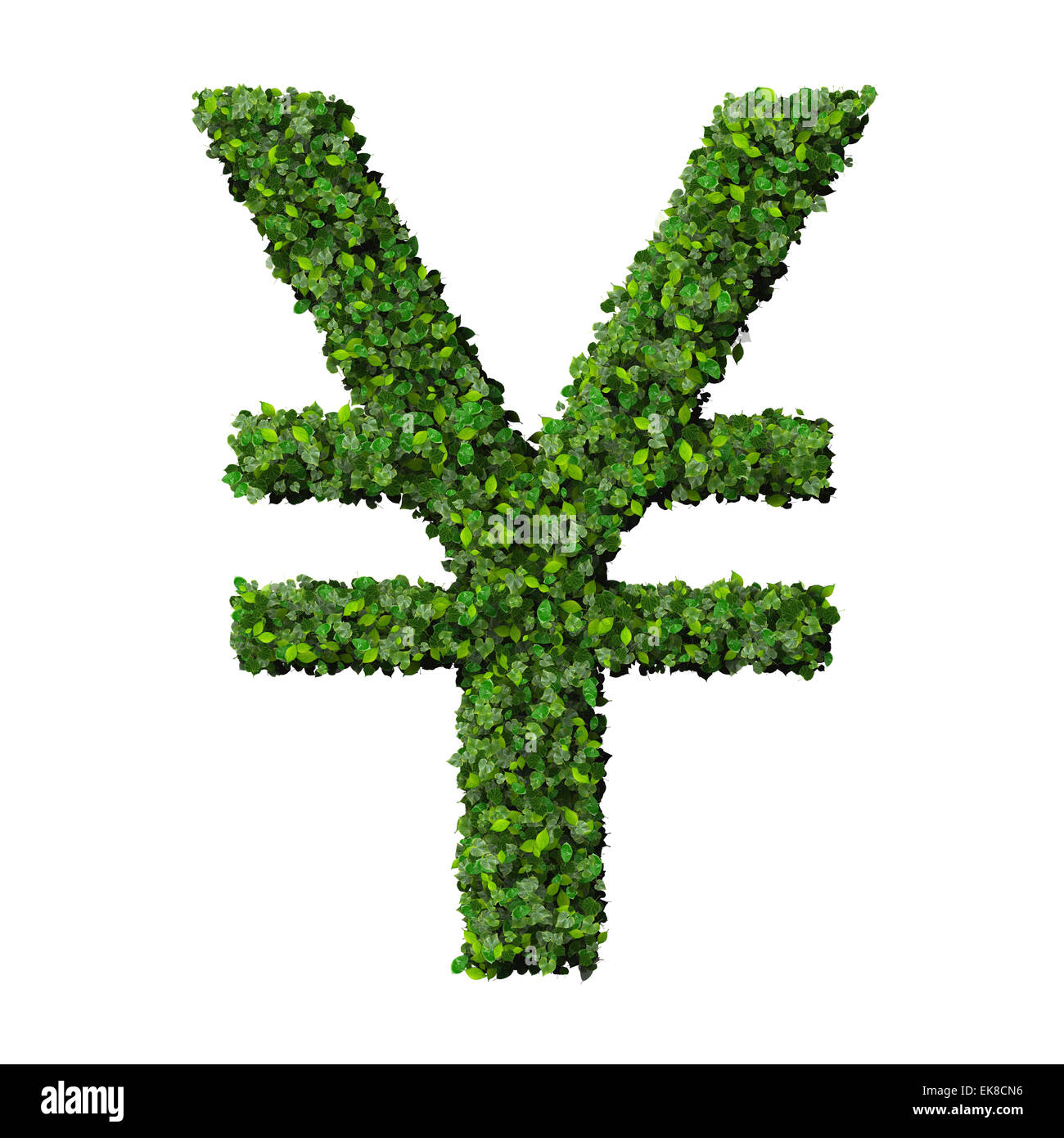 n (currency) symbol or sign made from green leaves isolated on white ...